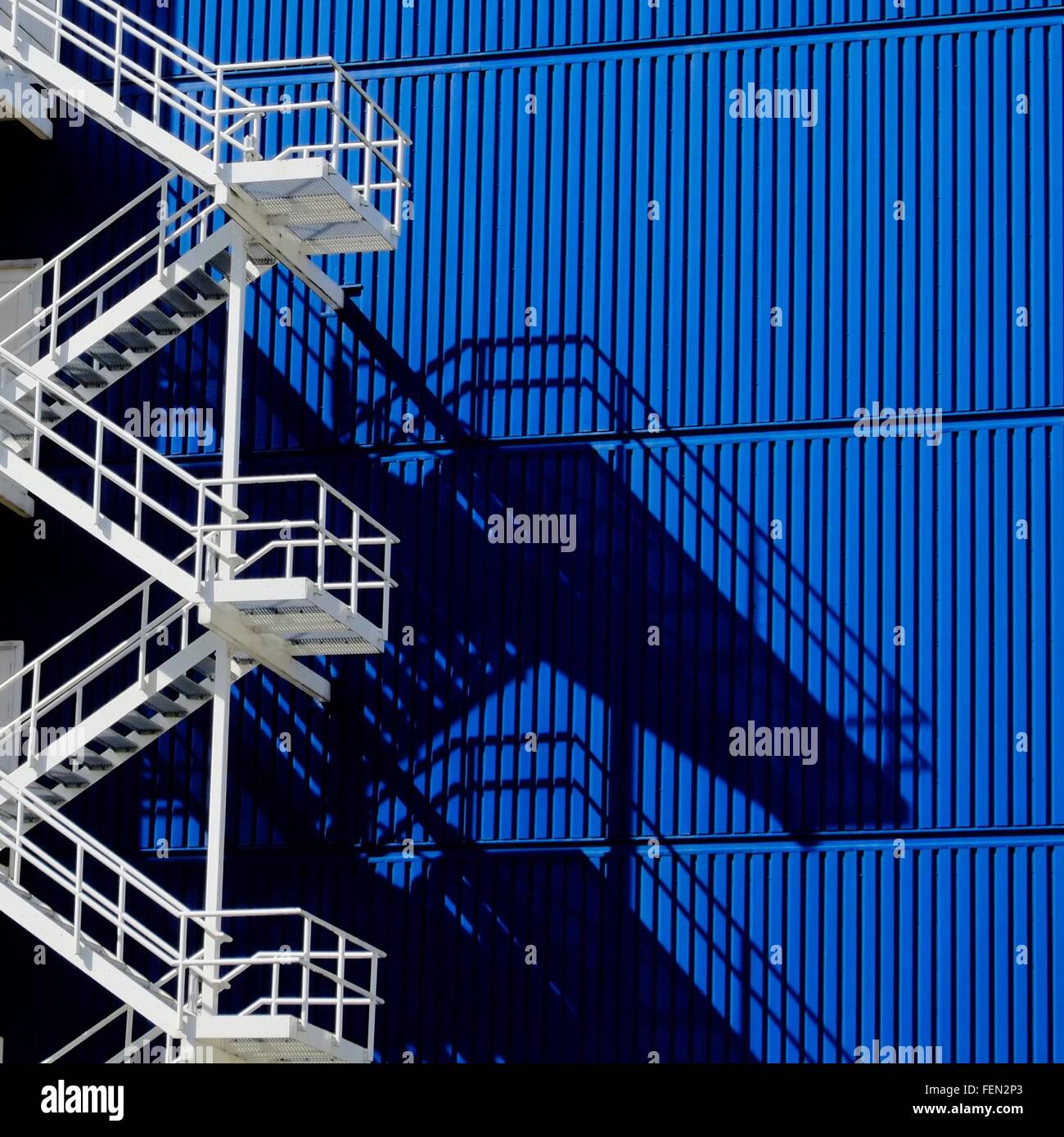 Fire escape blue hi-res stock photography and images - Alamy