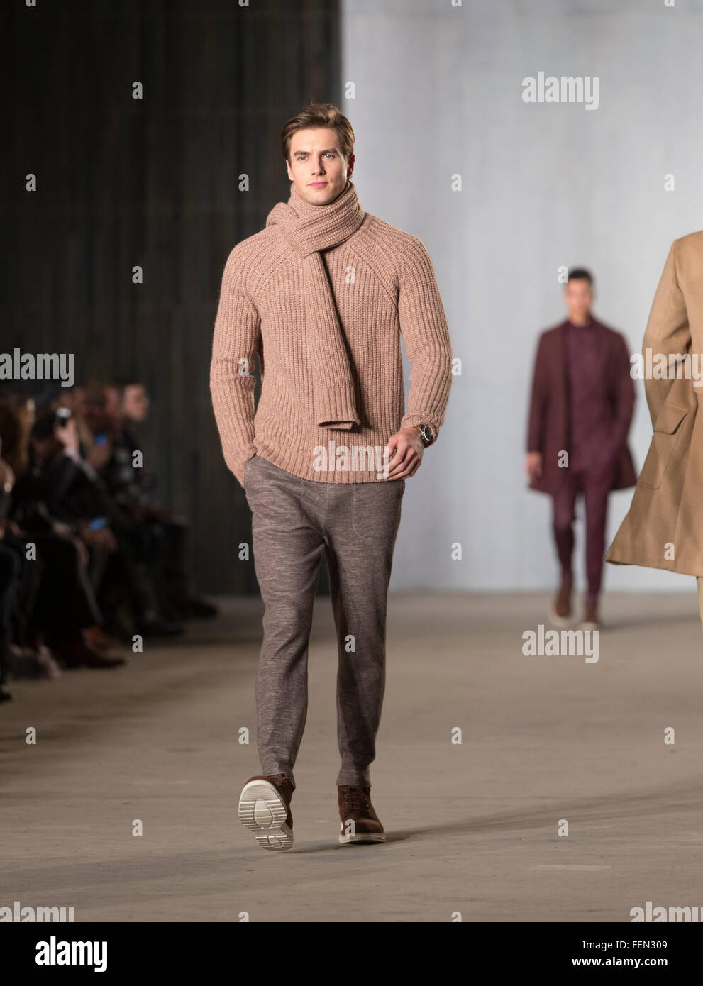 New York, NY USA - February 4, 2016: Model walks runway for Timex x ...