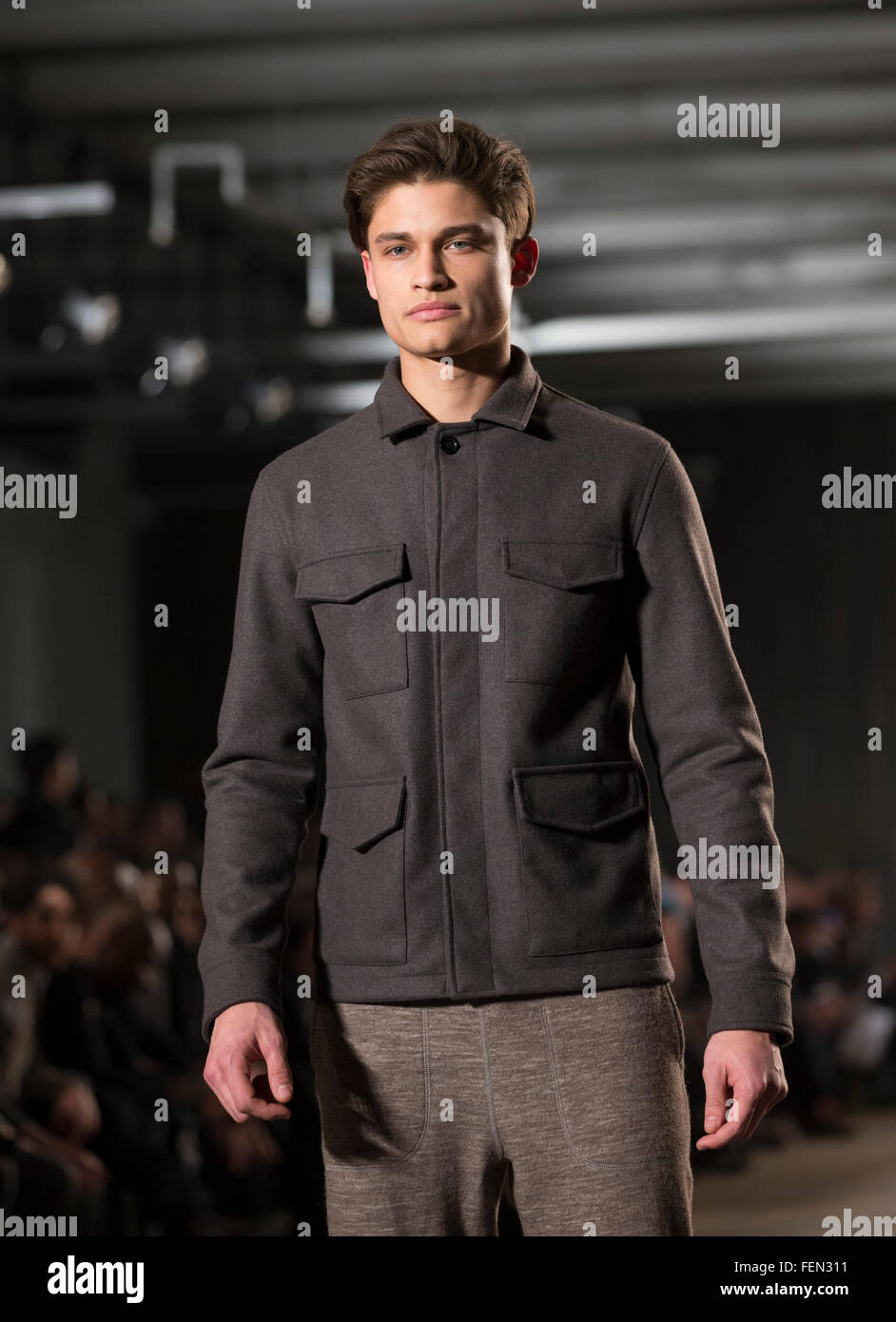 New York, NY USA - February 4, 2016: Model walks runway for Timex x ...