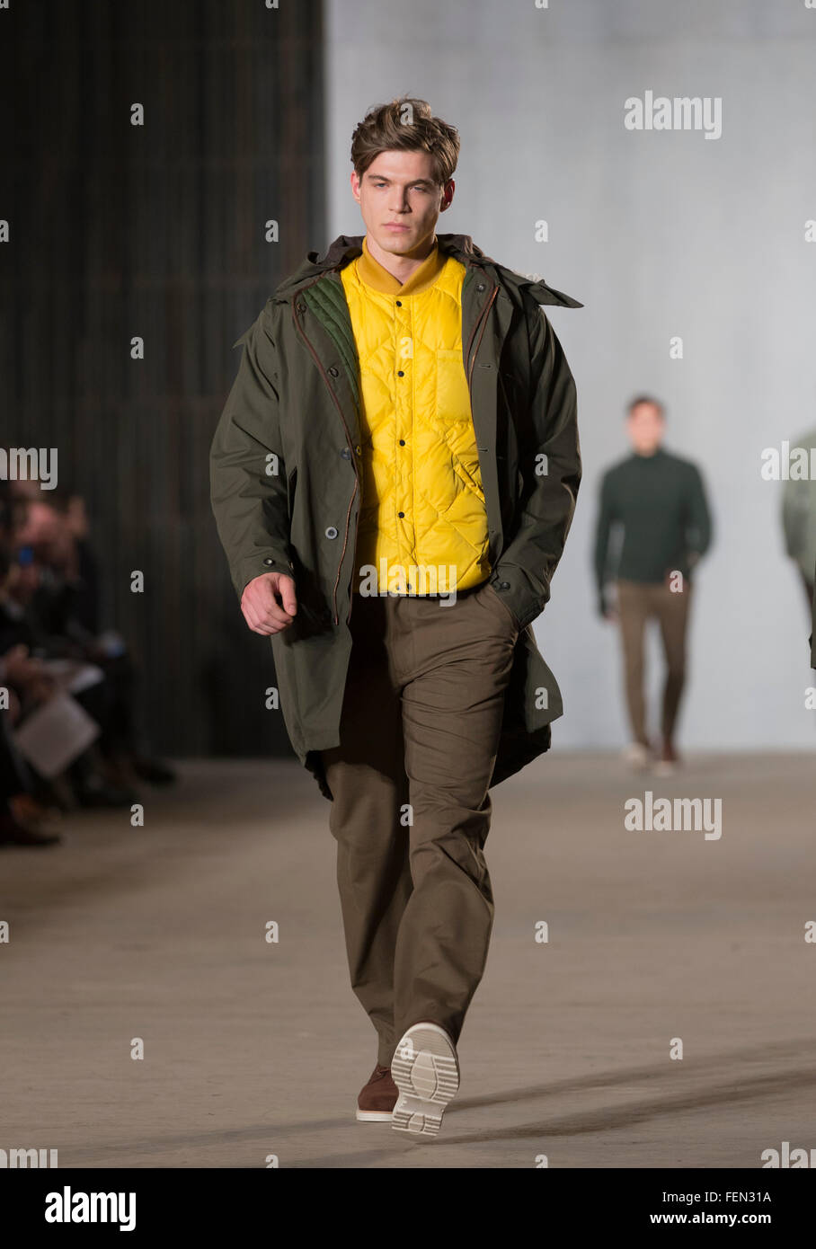 New York, NY USA - February 4, 2016: Model walks runway for Timex x ...