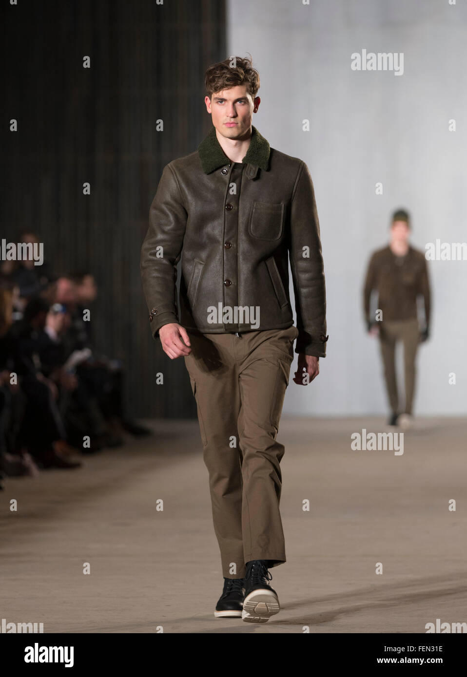New York, NY USA - February 4, 2016: Model walks runway for Timex x ...
