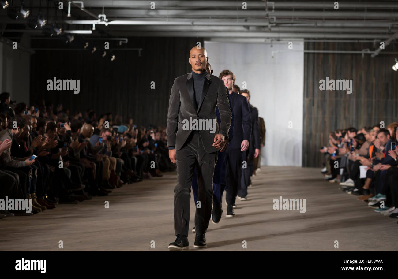 New York, NY USA - February 4, 2016: Model walks runway for Timex x ...