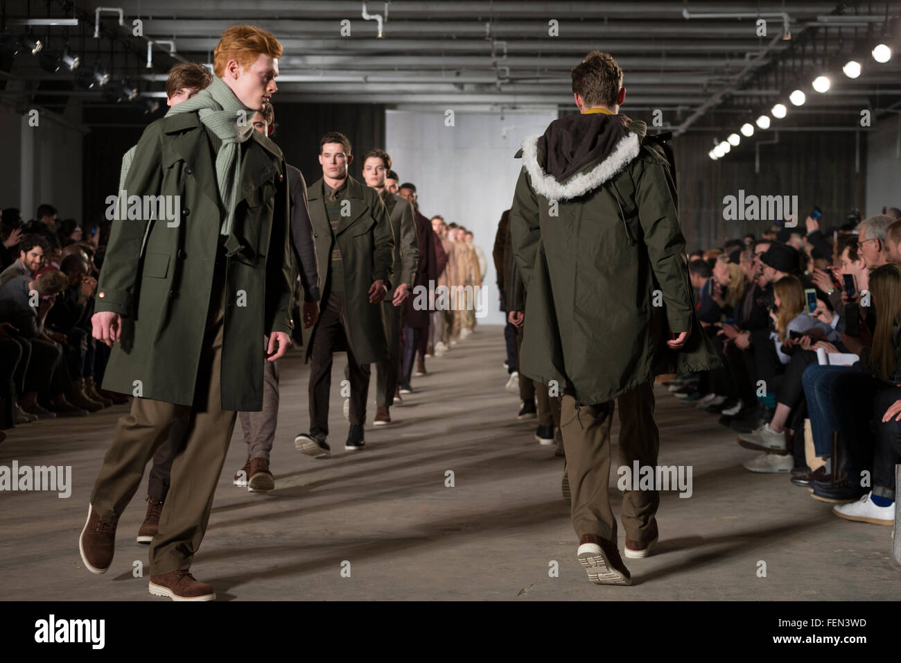New York, NY USA - February 4, 2016: Model walks runway for Timex x ...