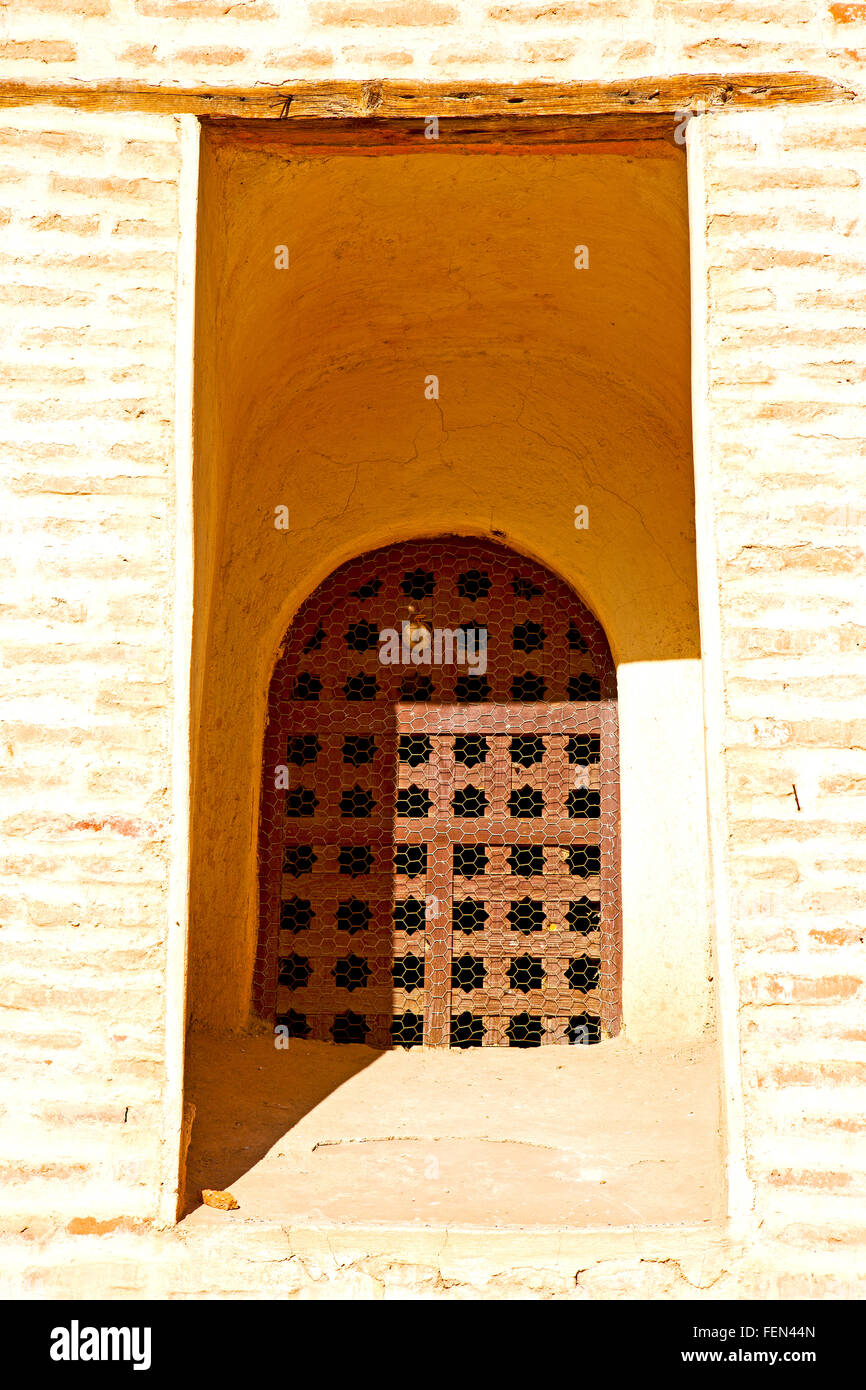 window in morocco africa and old construction wal brick historical ...