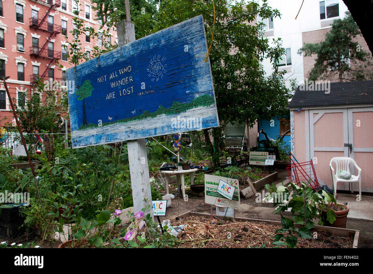 Community garden in Harlem New York City Stock Photo - Alamy