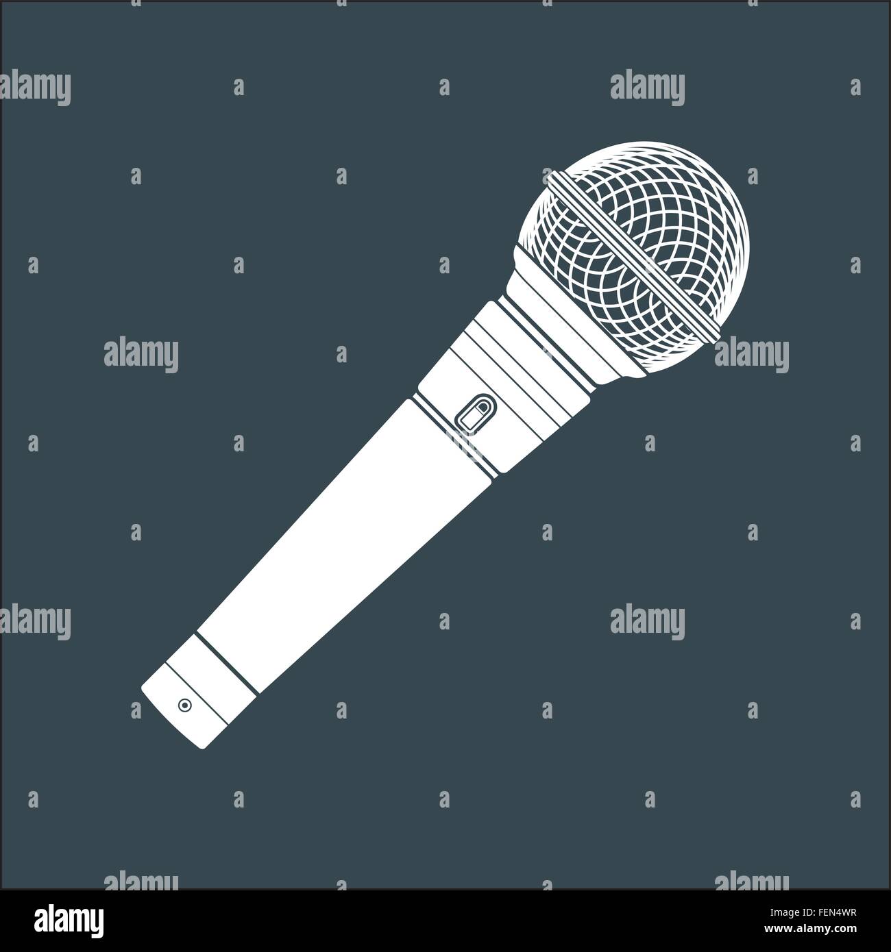 vector white solid color wireless microphone dark background Stock ...