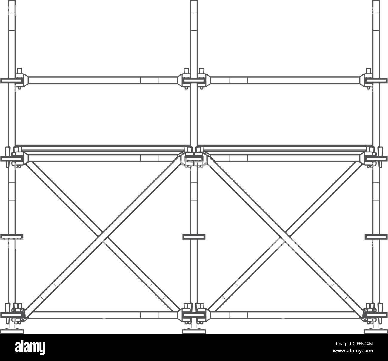 vector dark grey outline prefabricated scaffolding isolated ...