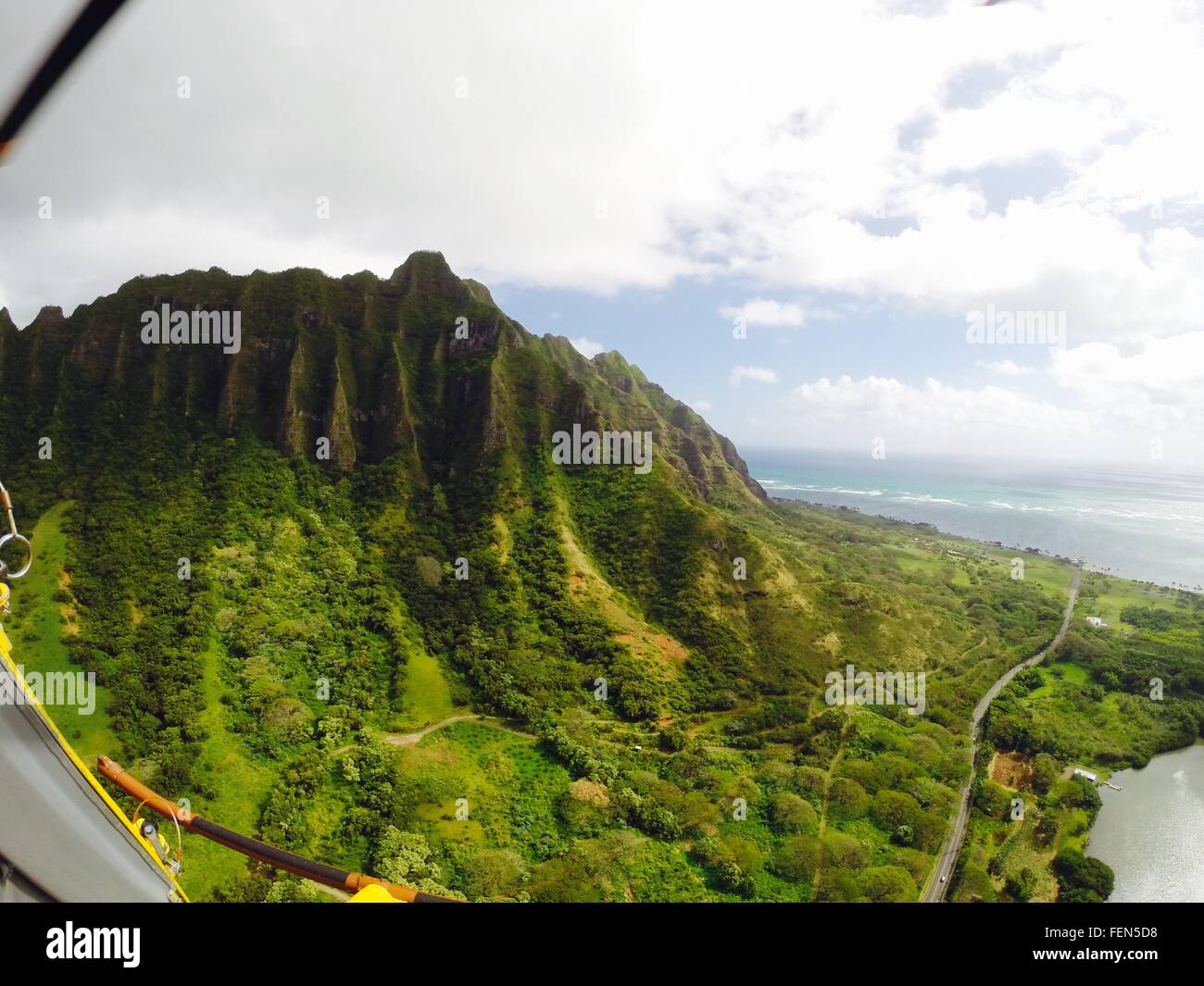 Aerial View Of Oahu Stock Photo - Alamy