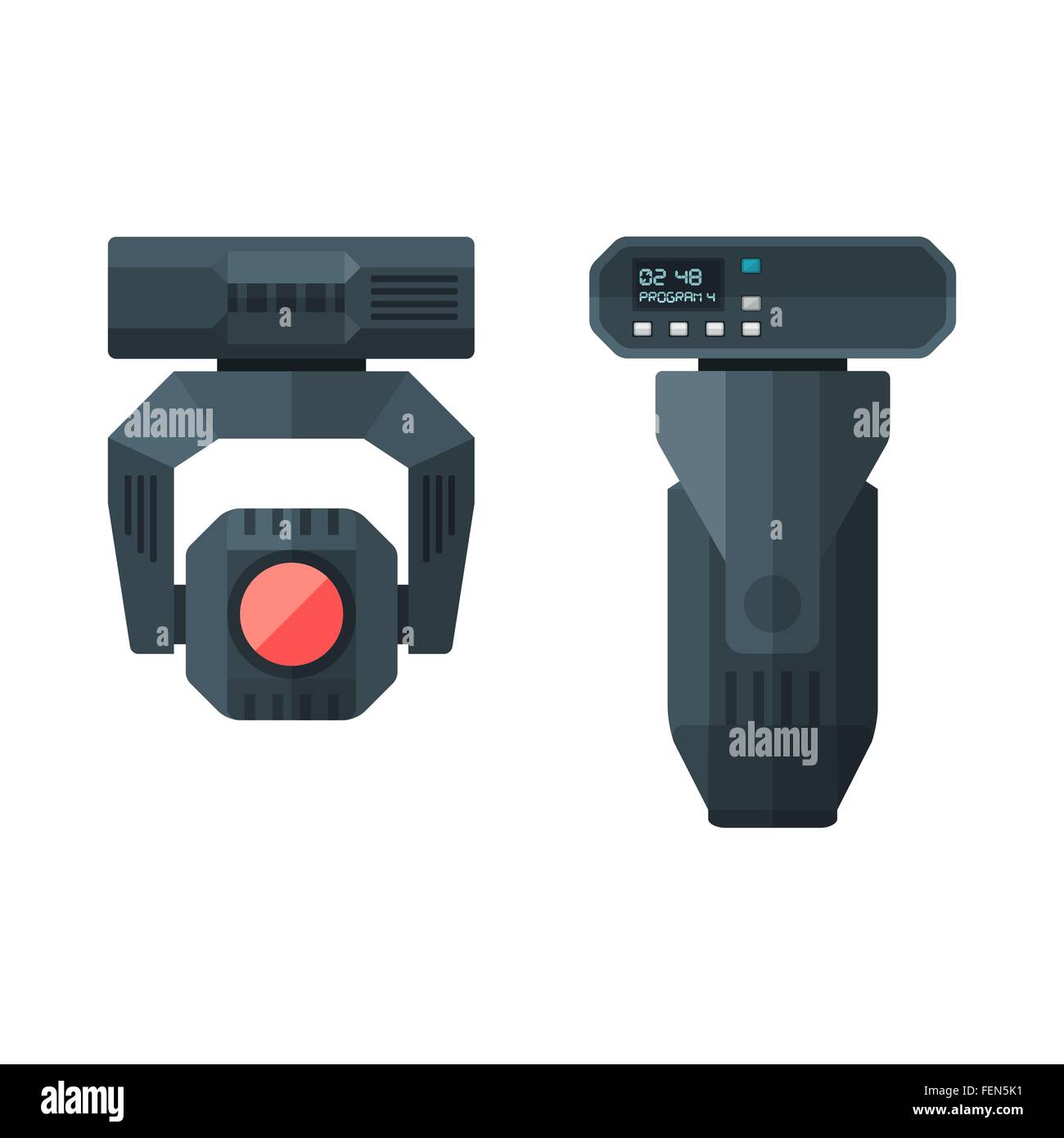 vector concert entertainment moving lighting head device flat style ...