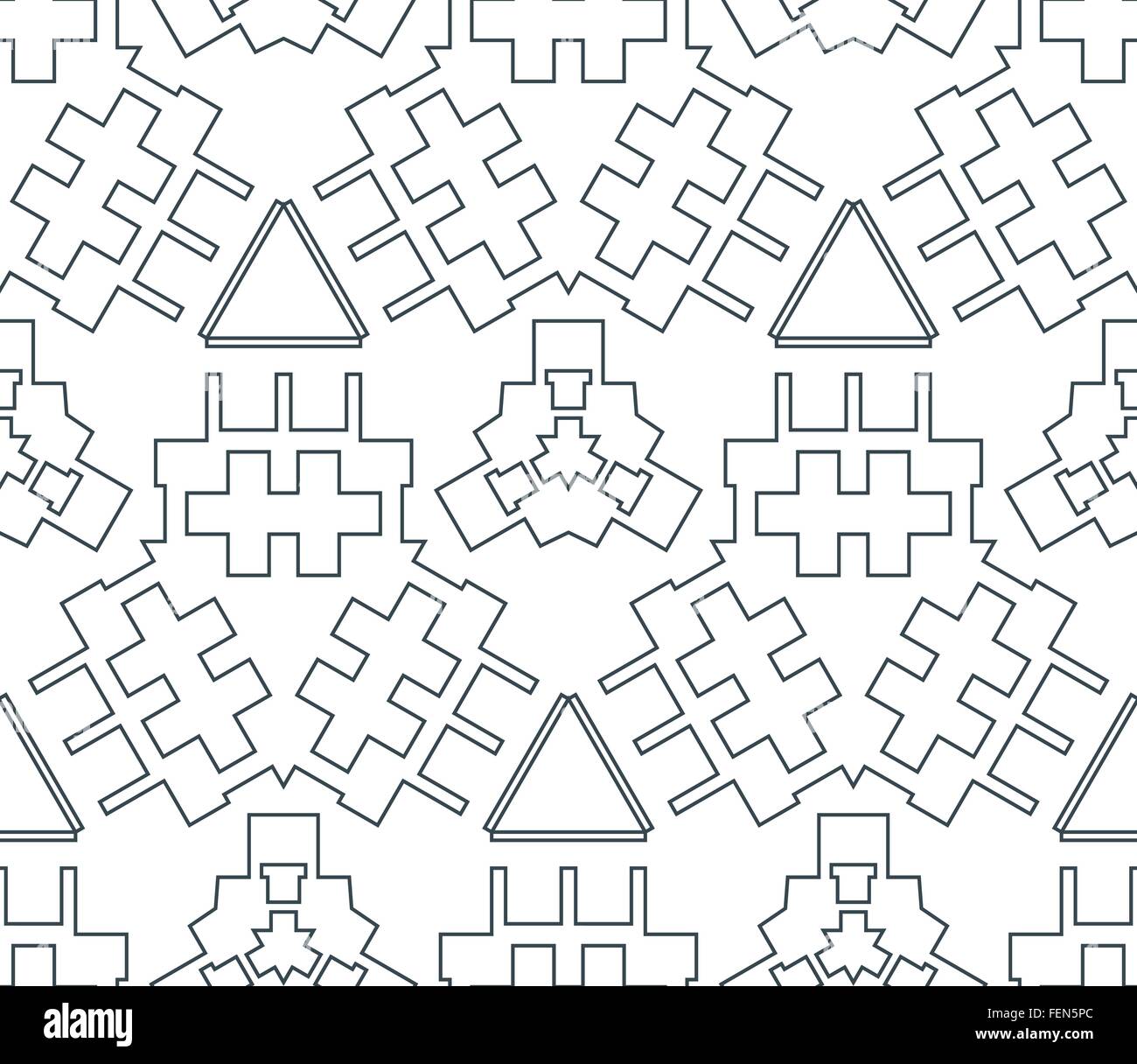 vector dark monochrome color outline abstract geometric seamless ...