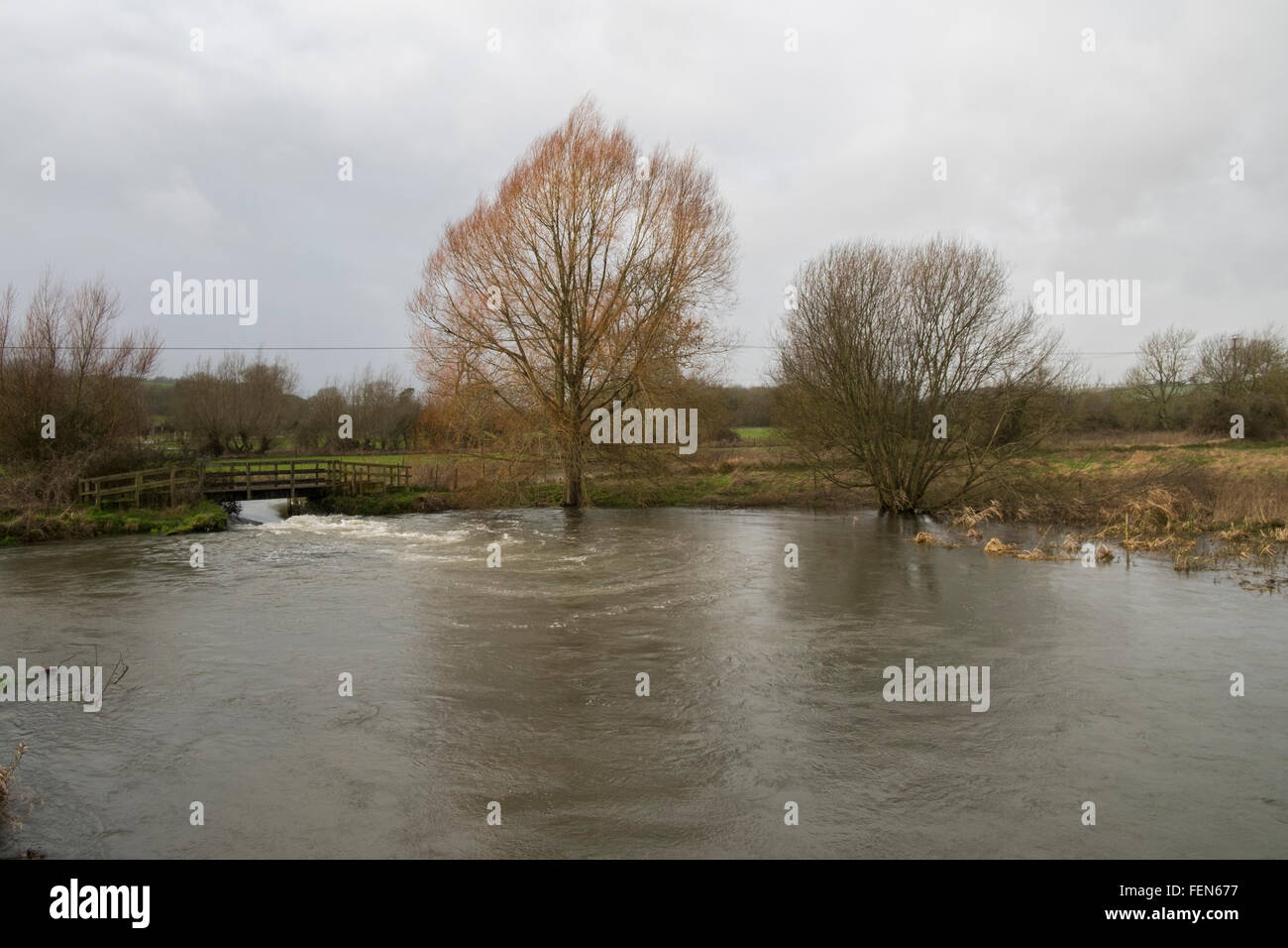 Salisbury, UK. 8th February, 2016. River Wyle burst its banks at ...