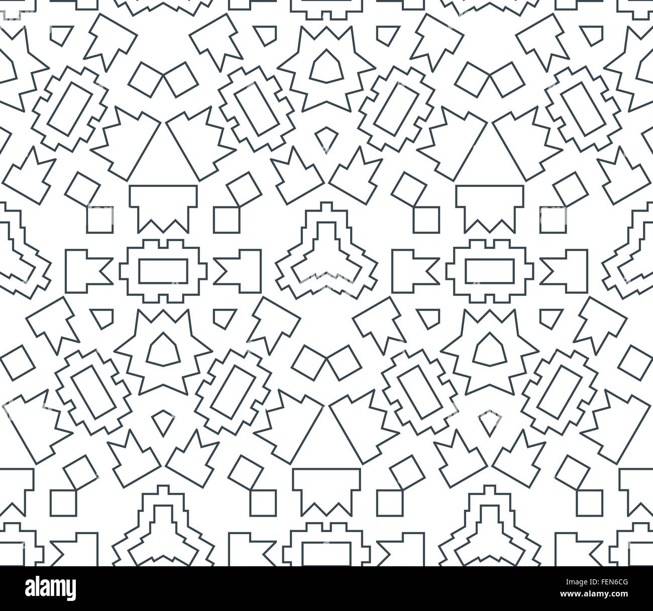 vector dark monochrome color outline abstract geometric seamless ...