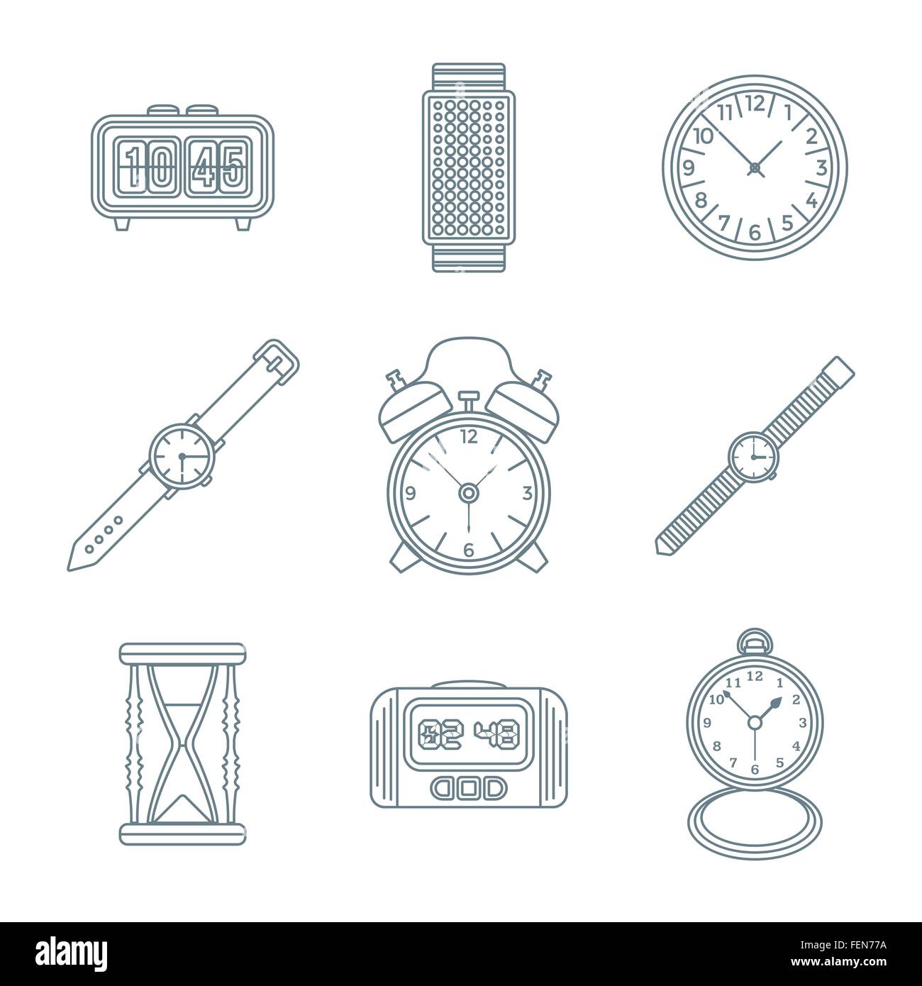 Types of clocks Stock Vector Images - Alamy