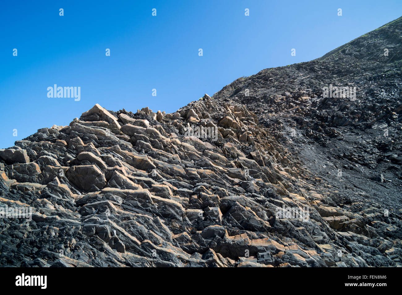 Dramatic and jagged rock formation on the western Algarve Stock Photo ...
