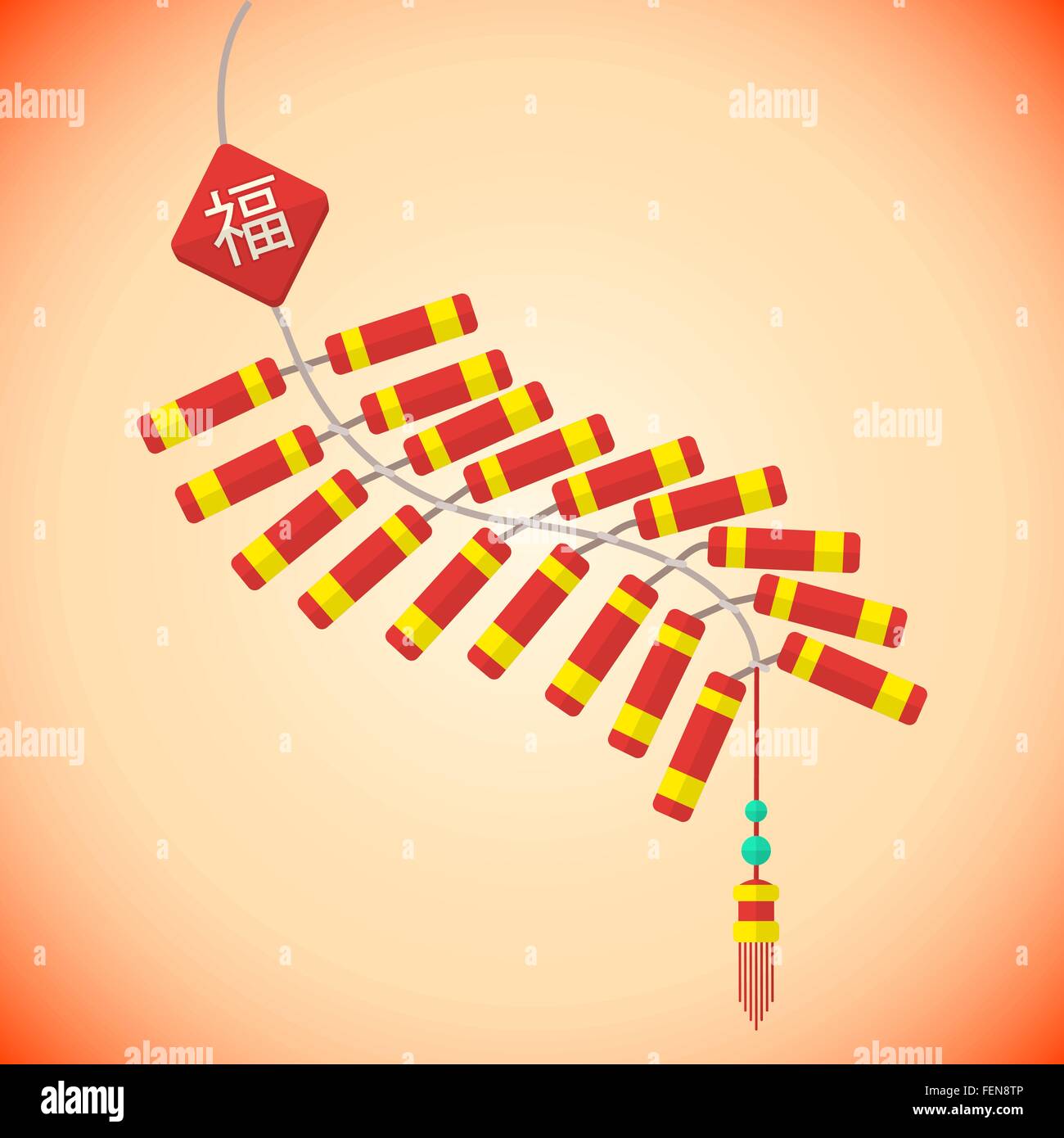 vector colored flat design chinese new year firecrackers batch Stock ...