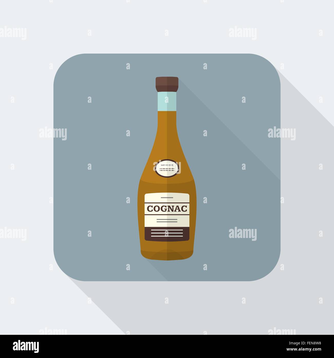 vector colored flat design cognac bottle icon with shadow Stock Vector ...