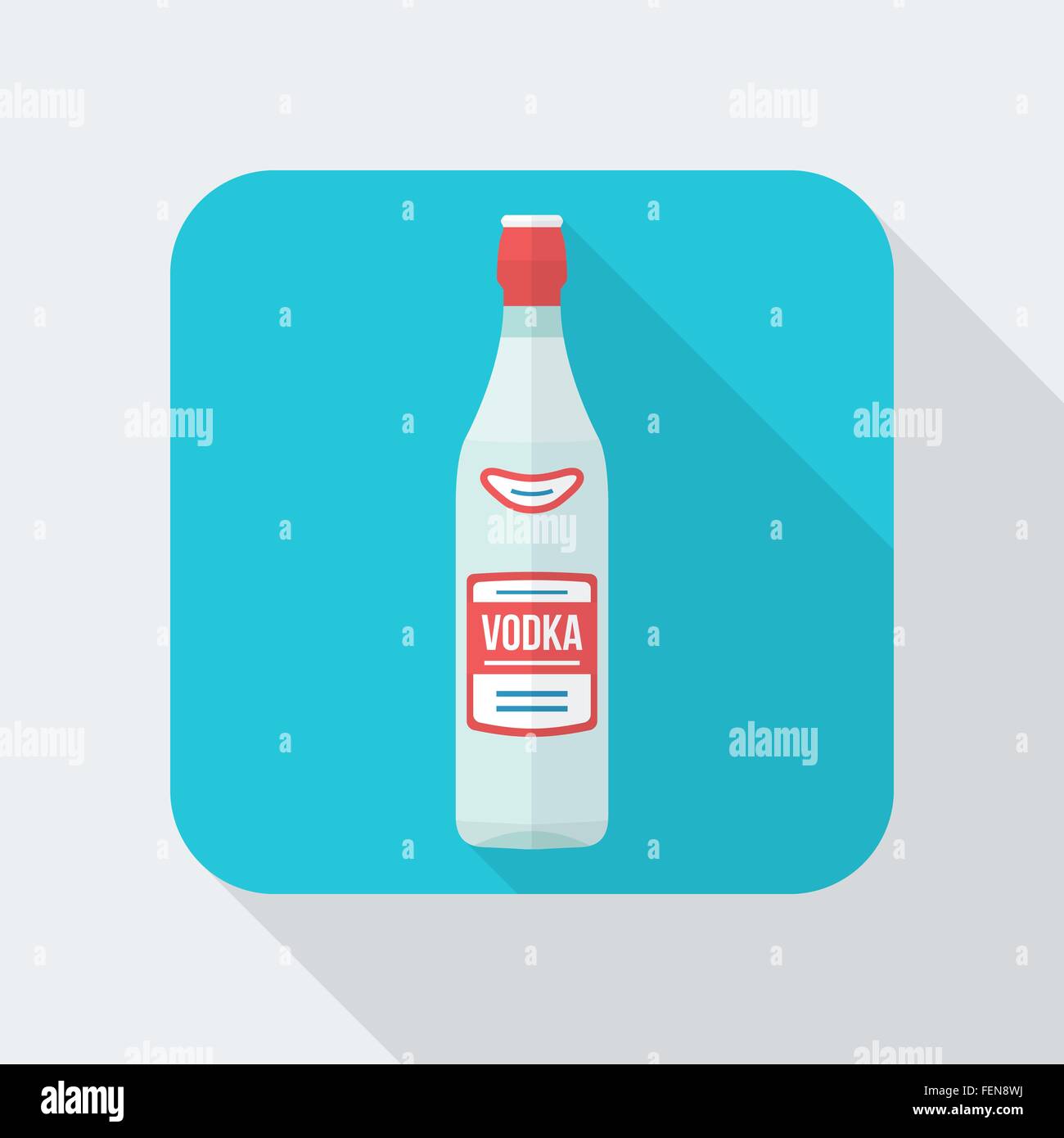 vector colored flat design vodka bottle icon with shadow Stock Vector ...