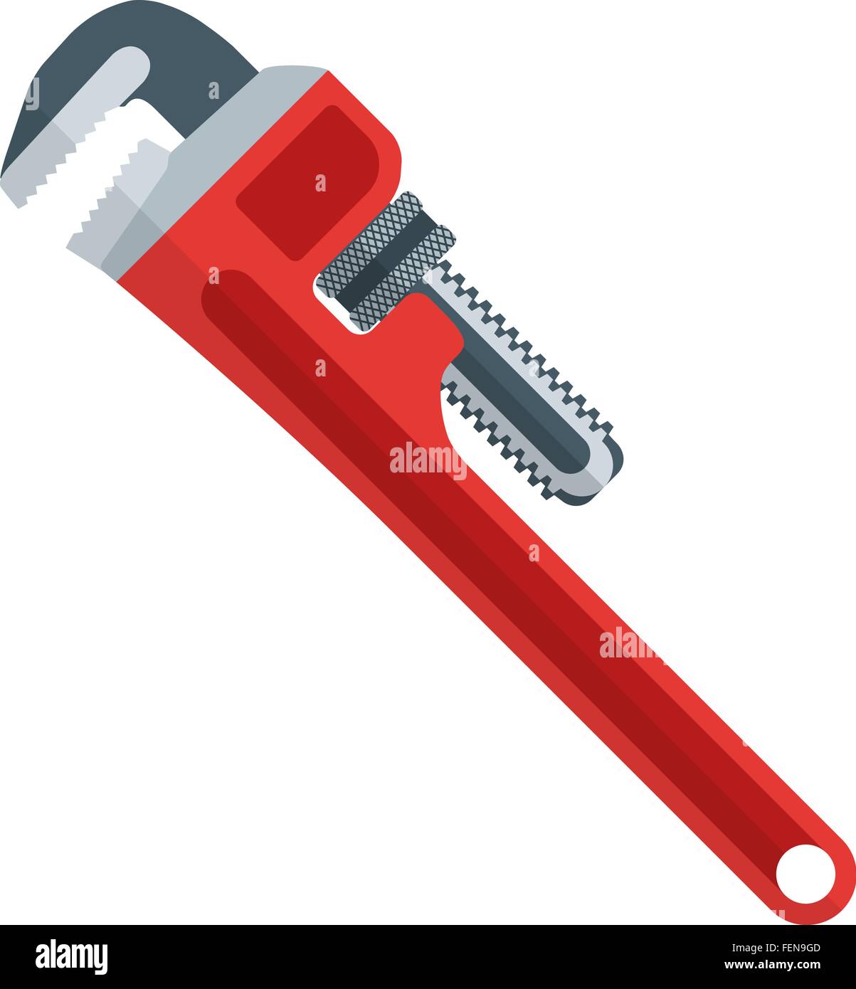 vector outline flat style red pipe adjustable metal wrench icon Stock ...