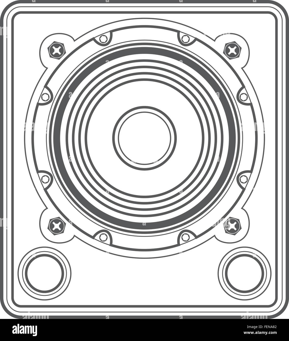 vector dark grey outline concert subwoofer speaker Stock Vector Image ...