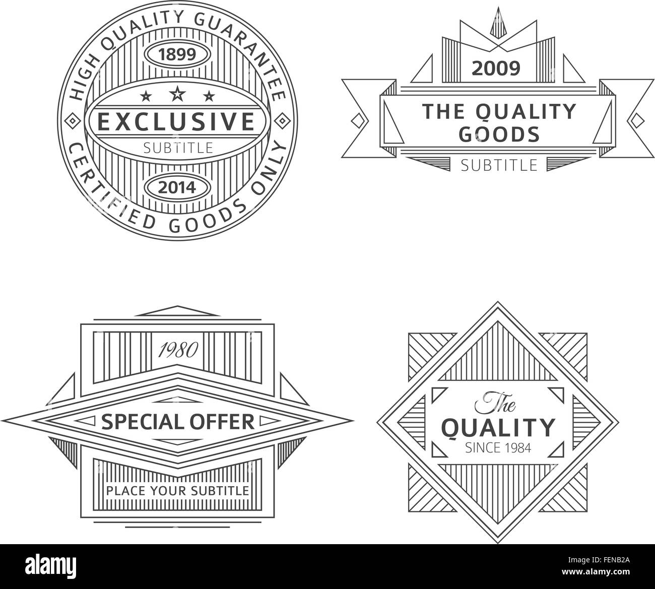 set of retro ribbon vintage style labels and banners black color design ...