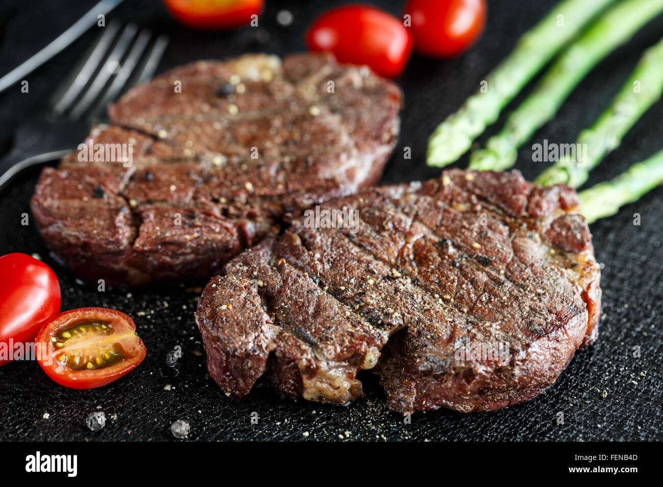 Grilled beef steak Stock Photo - Alamy