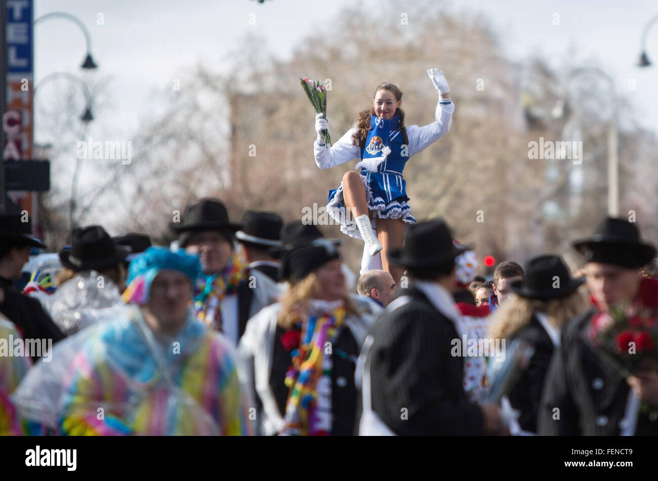 Cologne, Germany. 8th Feb, 2016. People celebrating at the Rose Monday ...