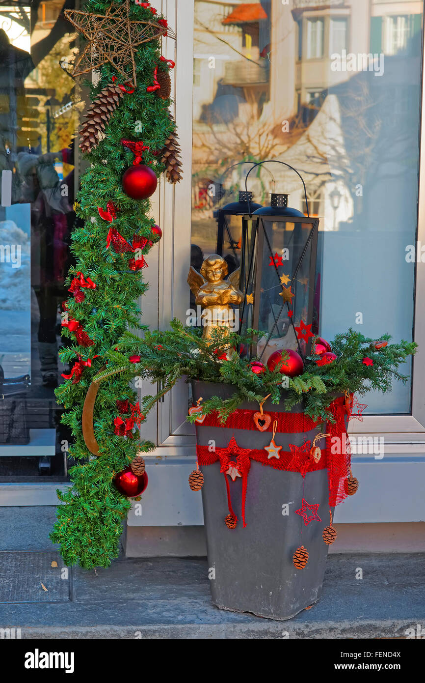 BAD RAGAZ - JANUARY 1, 2014: Christmas decoration. Bad Ragaz is city in ...