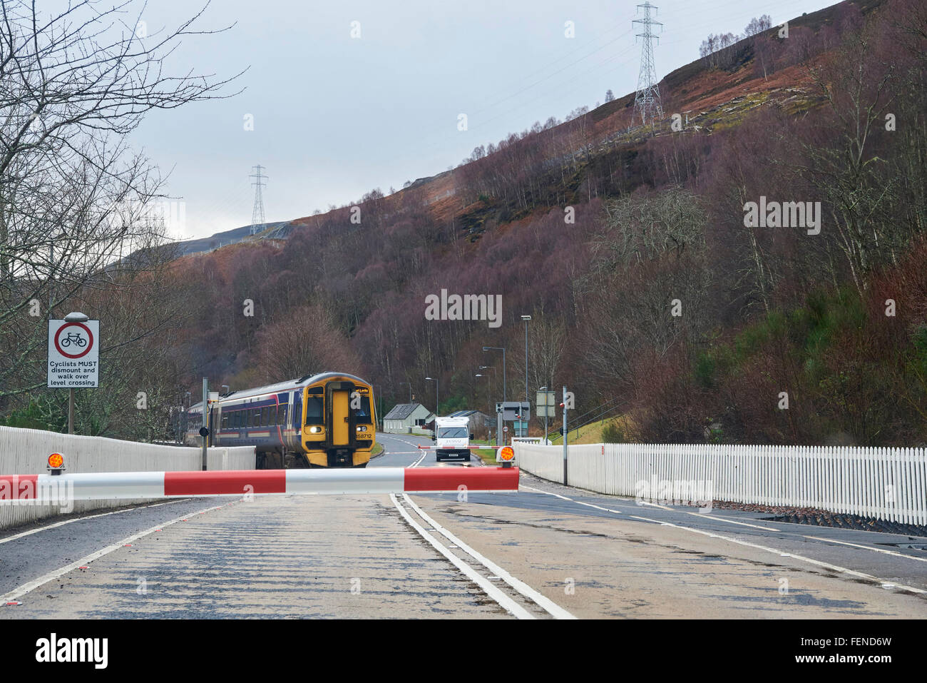 Scotrail train on the Inverness-Kyle railway line, at Garve, Wester ...