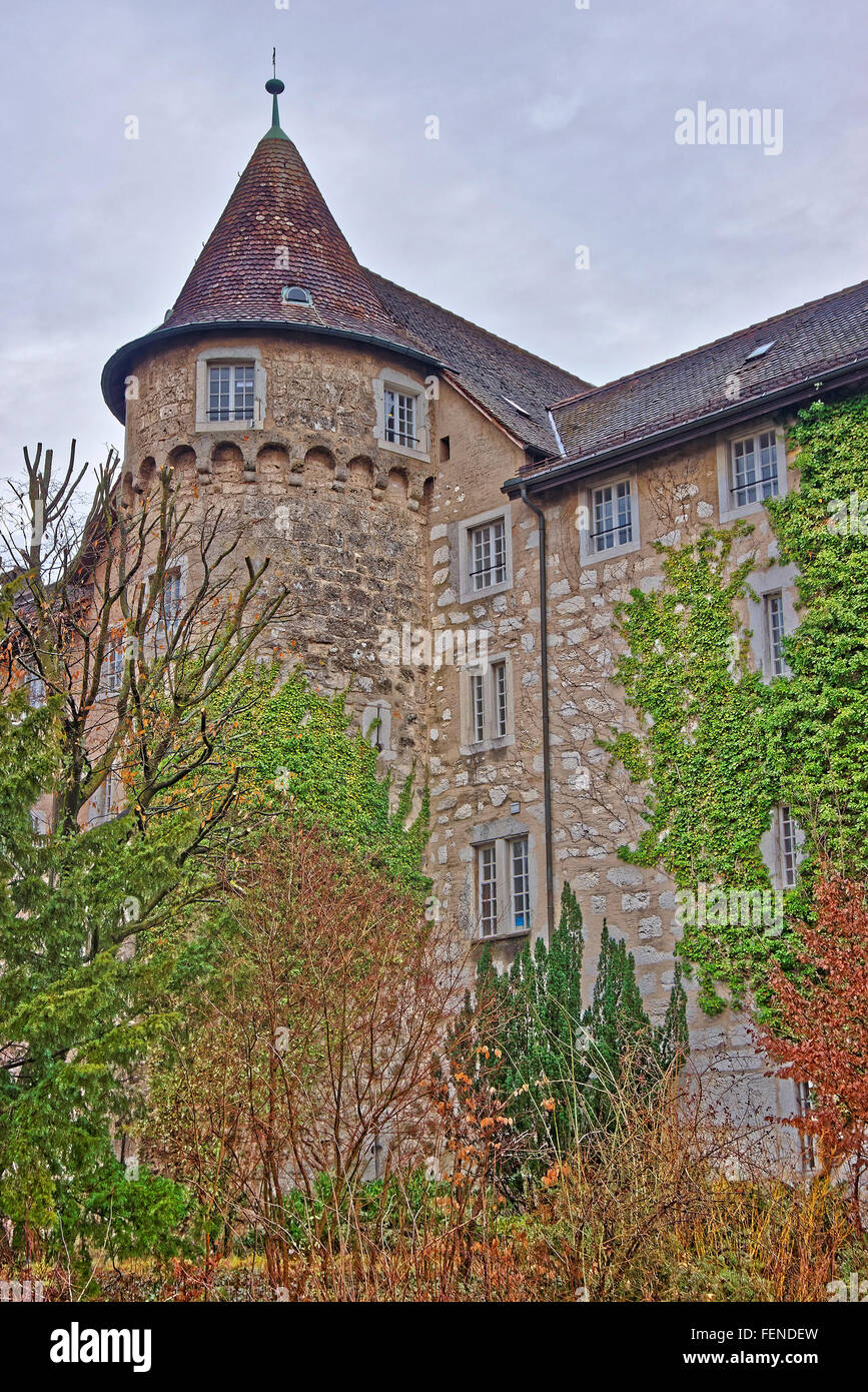 Actient Tower Wall in Solothurn Old Town. Solothurn is the capital of ...