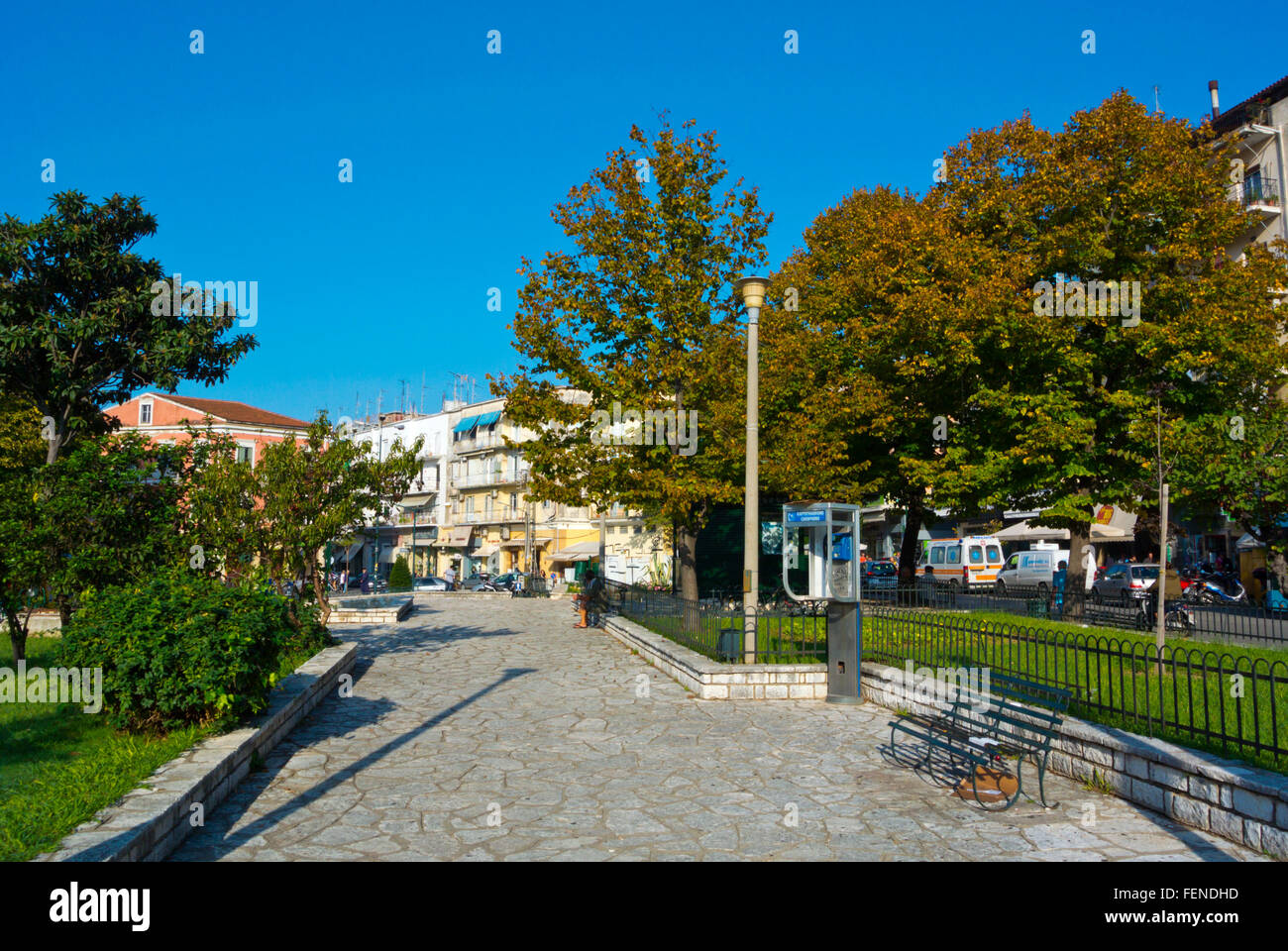 Saroko, San Rocco square, new town, Corfu, Ionian islands, Greece Stock ...
