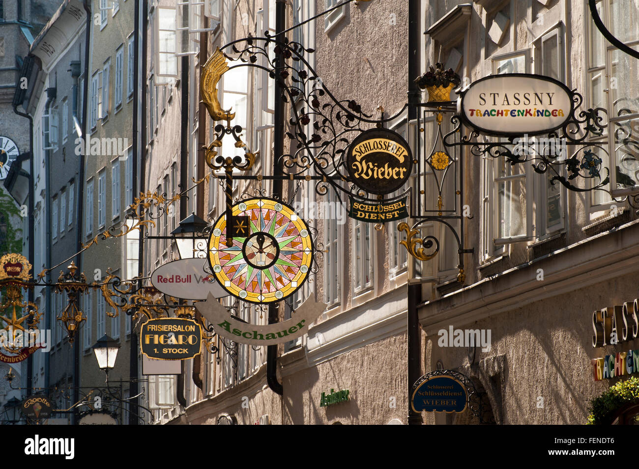 Getreidegasse, the historic center of the city of Salzburg, a UNESCO ...