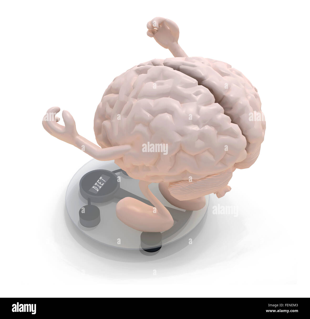 human brain with arms and legs over balance, 3d illustration Stock ...