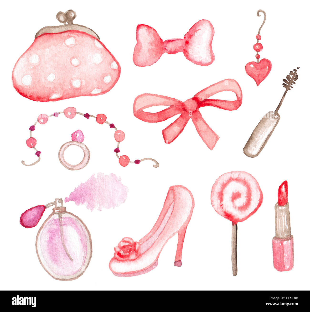 Pink watercolor design elements hi-res stock photography and images - Alamy