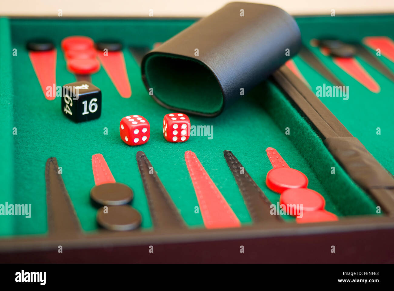 Backgammon board game, close-up Stock Photo - Alamy