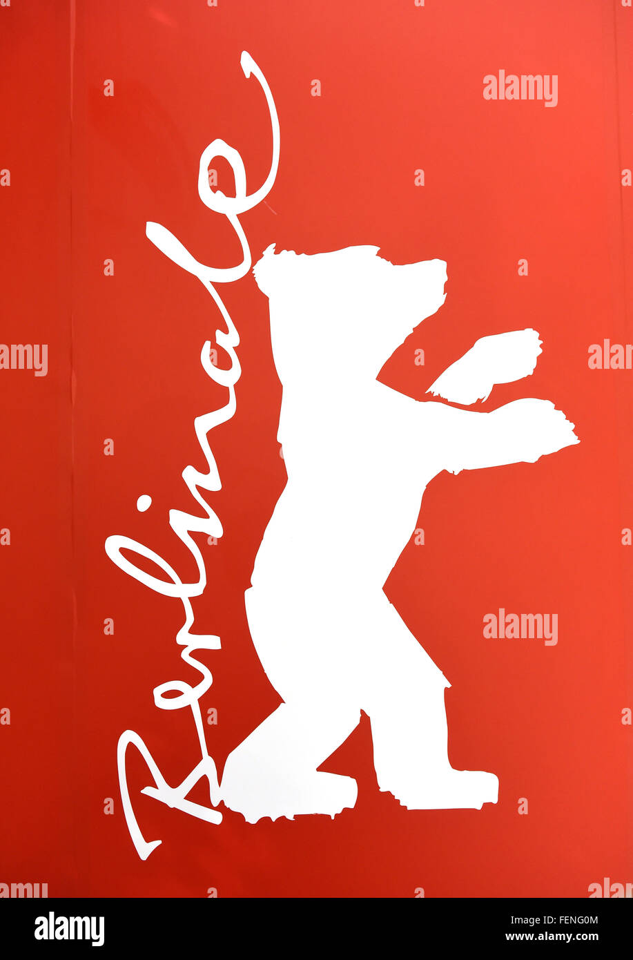 Berlin, Germany. 8th Feb, 2016. The logo of the 66th Berlinale ...
