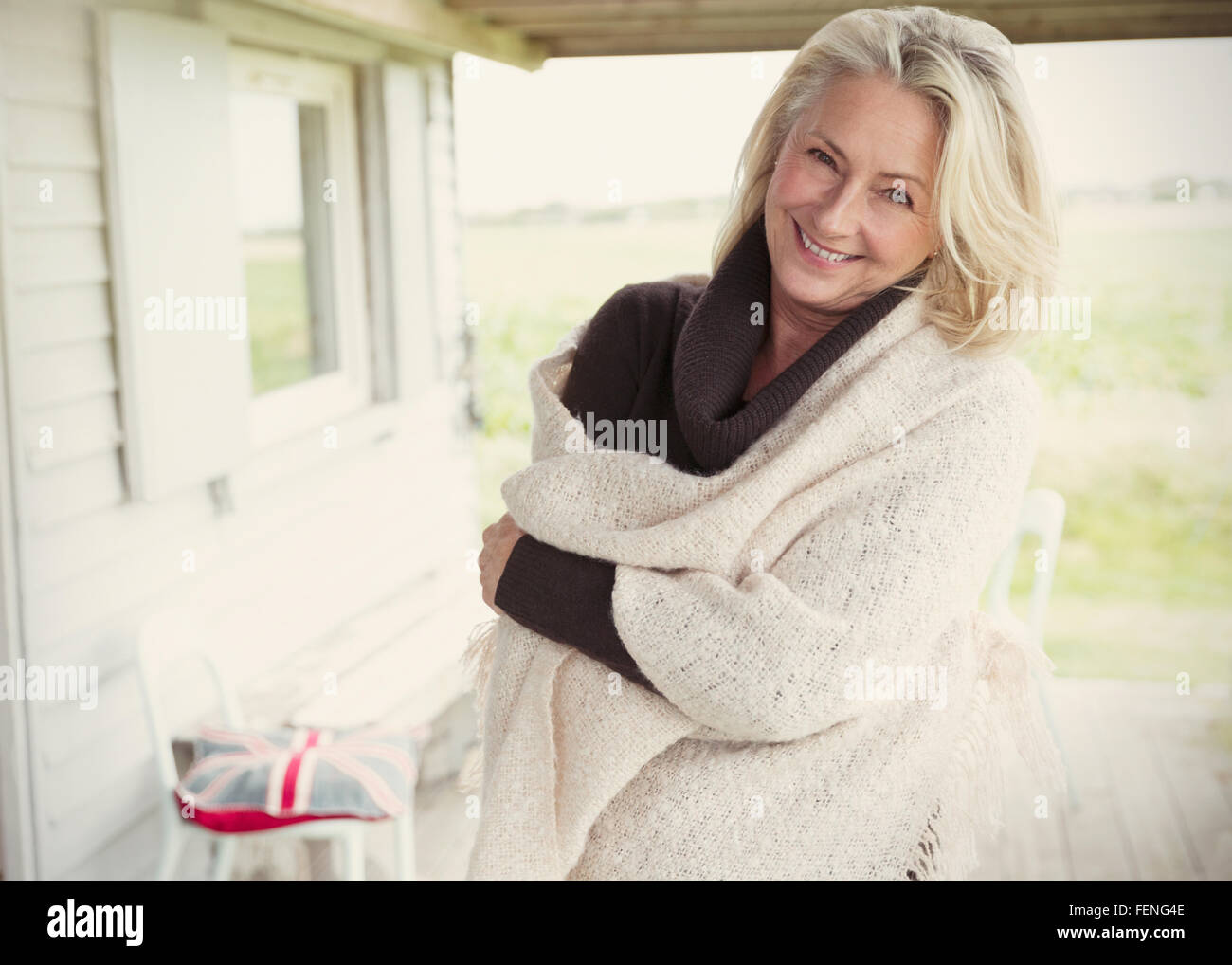 One mature woman porch shawl hi-res stock photography and images - Alamy