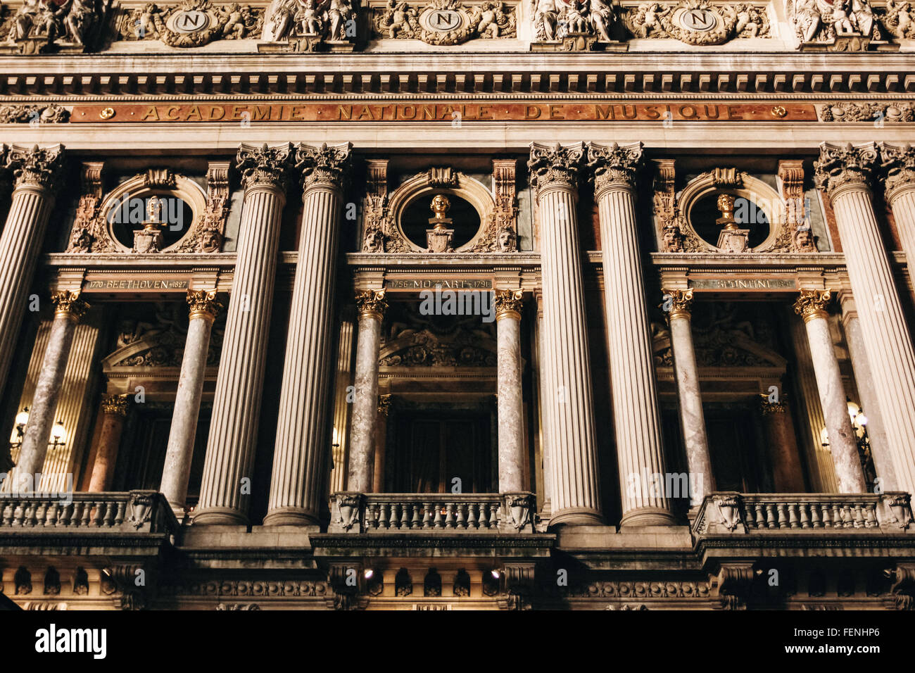 The Opera Garnier House in Paris at Night. Architecture Details ...