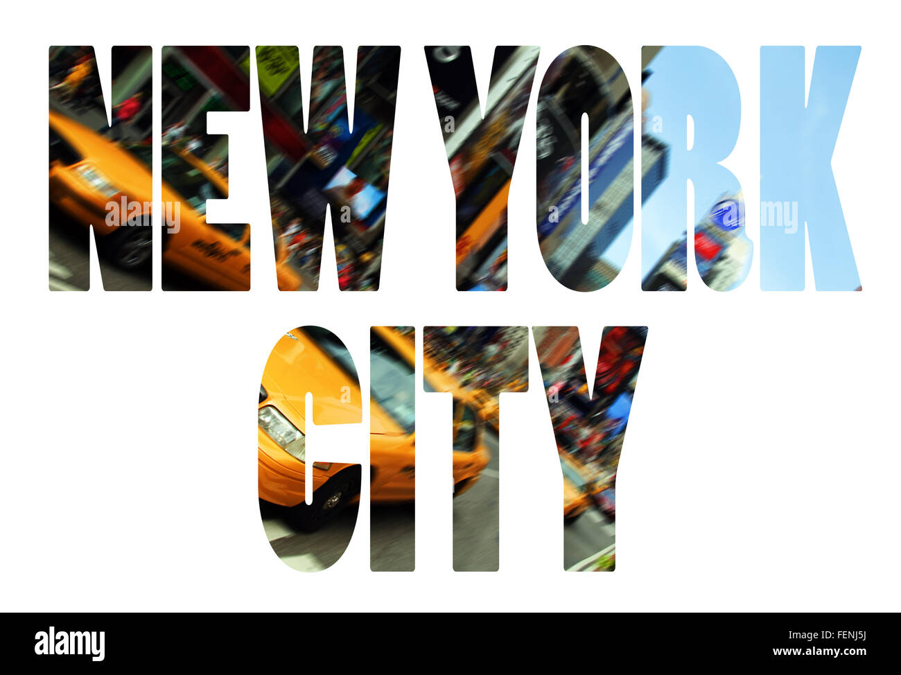 New York City name - USA travel destination sign on white background ...