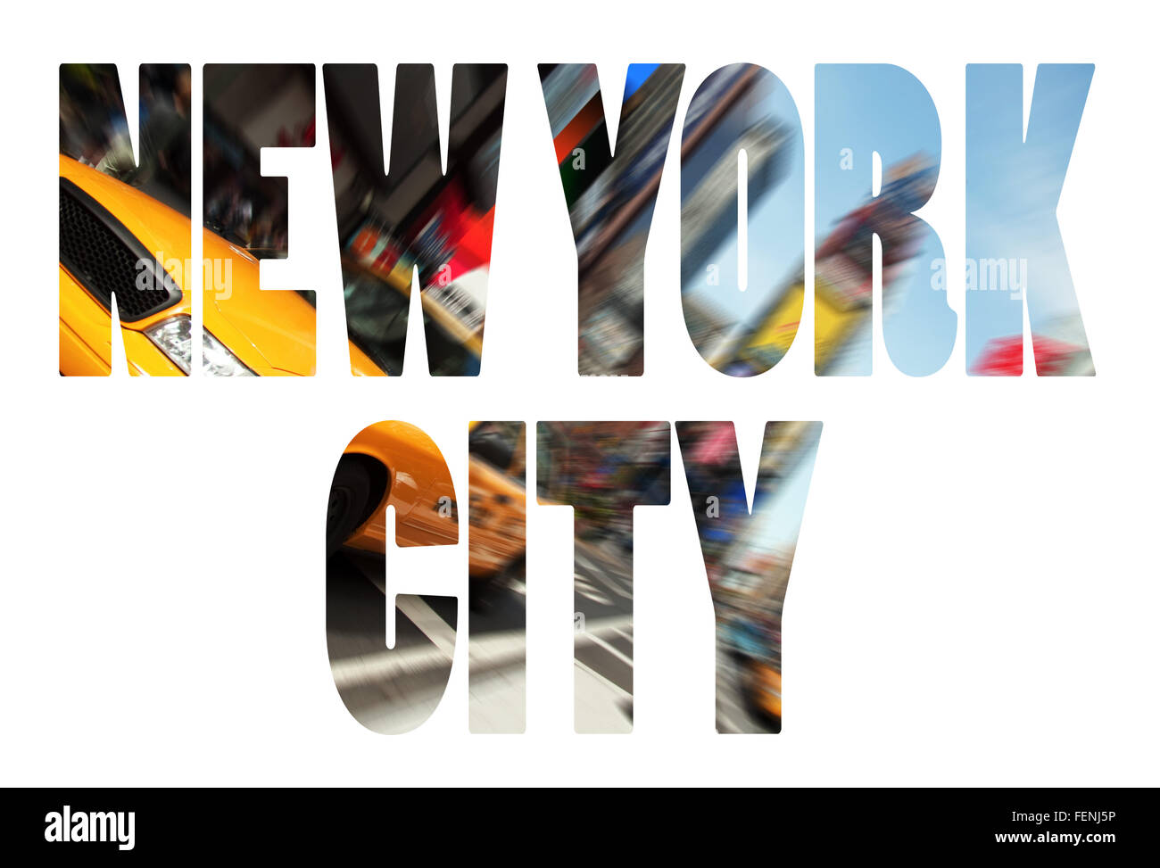 New York City name - USA travel destination sign on white background ...