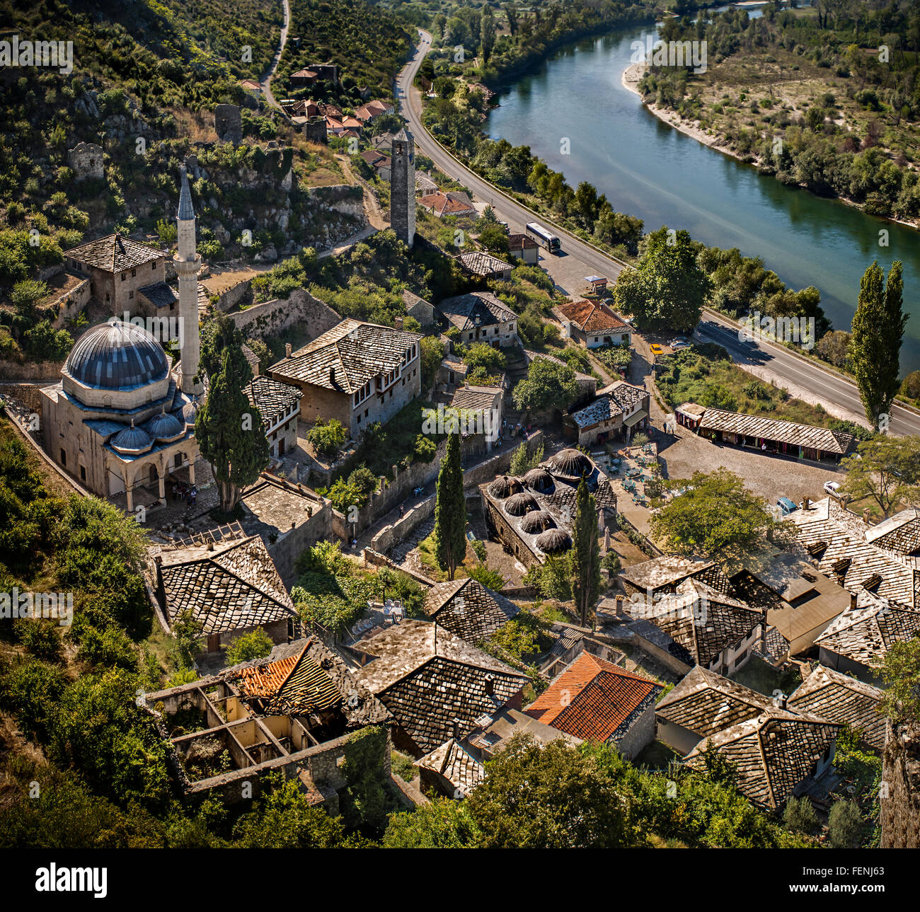 Pocitelj on the river Neretva near Capljina, Bosnia and Herzegovina ...