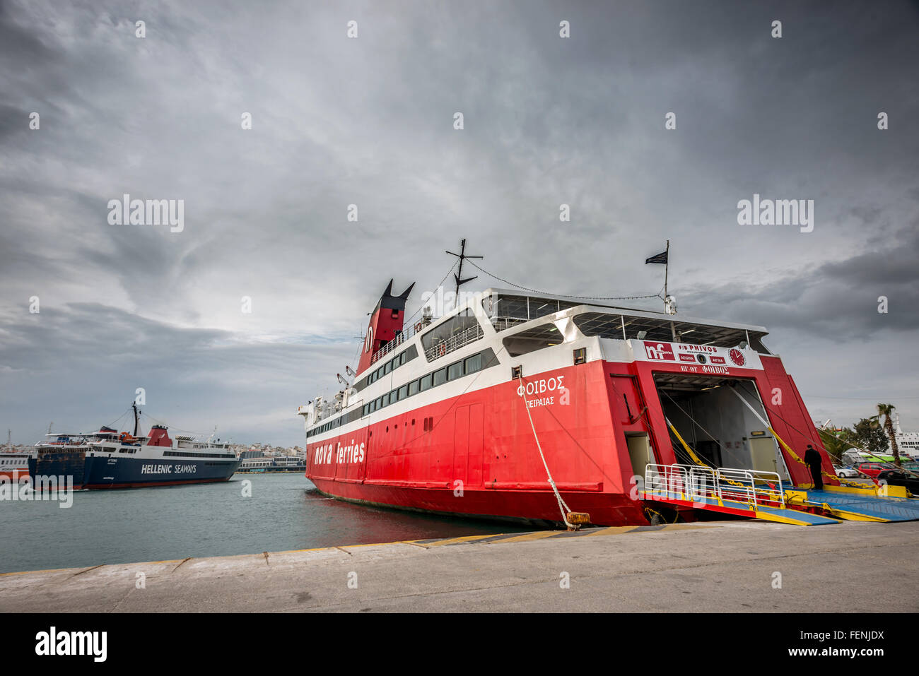 Ferries at the dock of Piraeus, Greece Stock Photo - Alamy