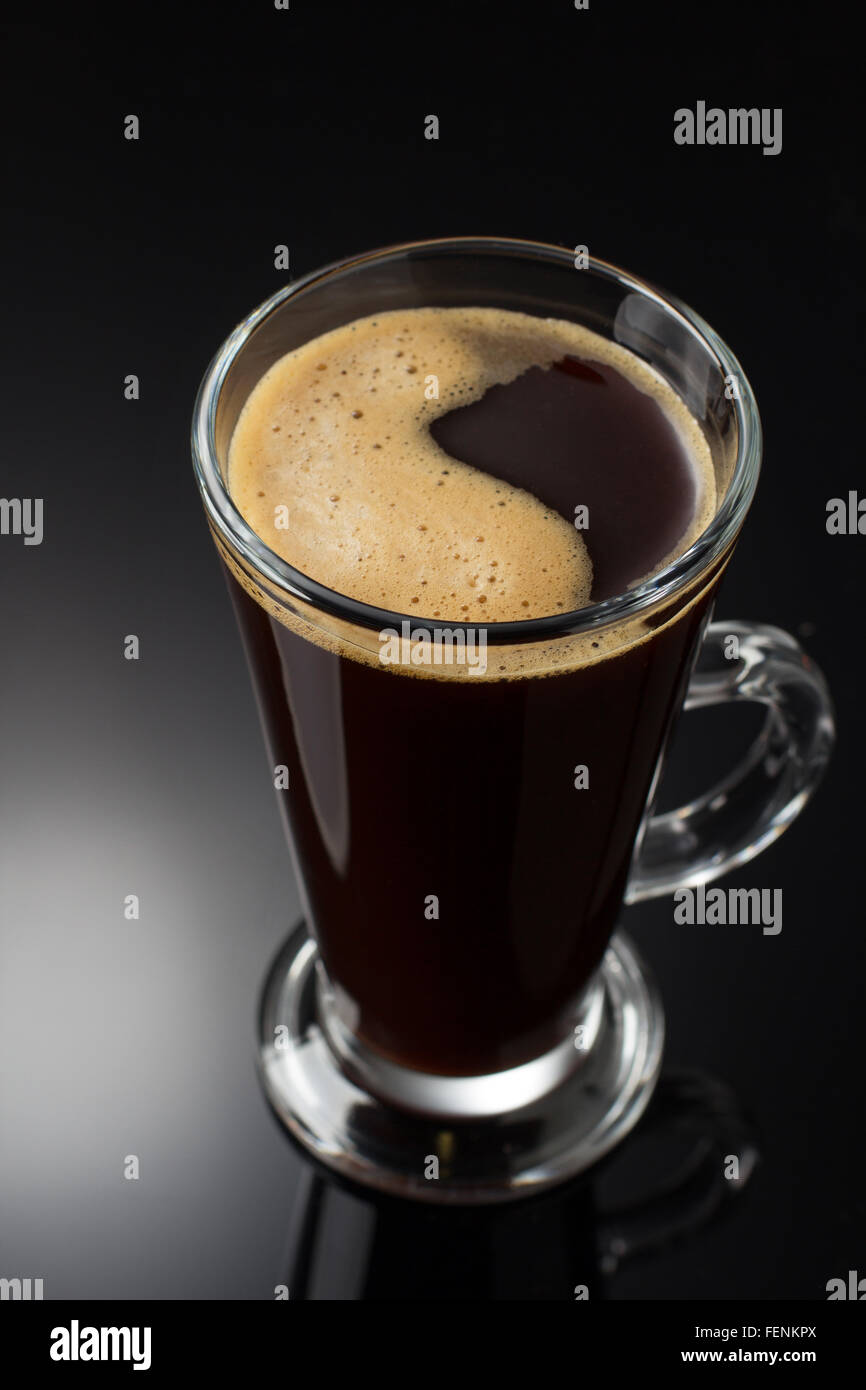 cup of coffee on black background Stock Photo - Alamy