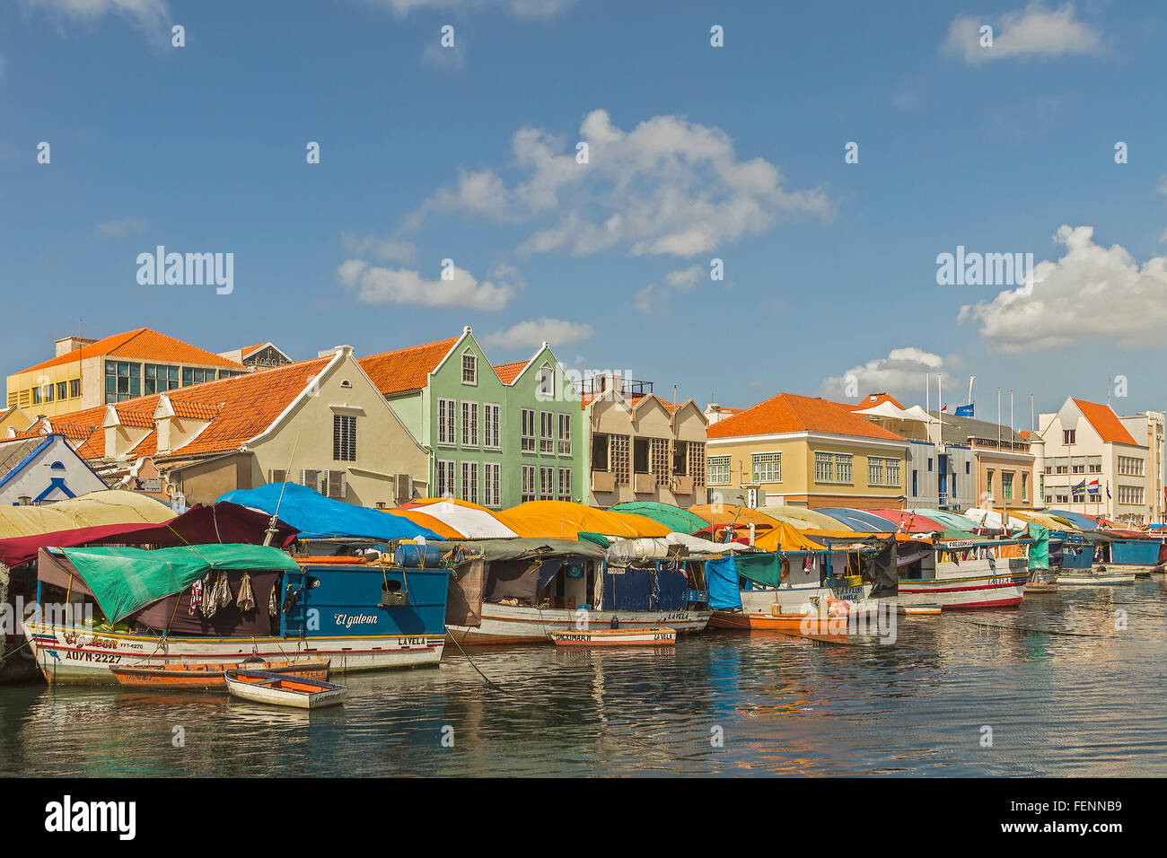 Rear Of Floating Market Curacao Dutch West Indies Stock Photo - Alamy