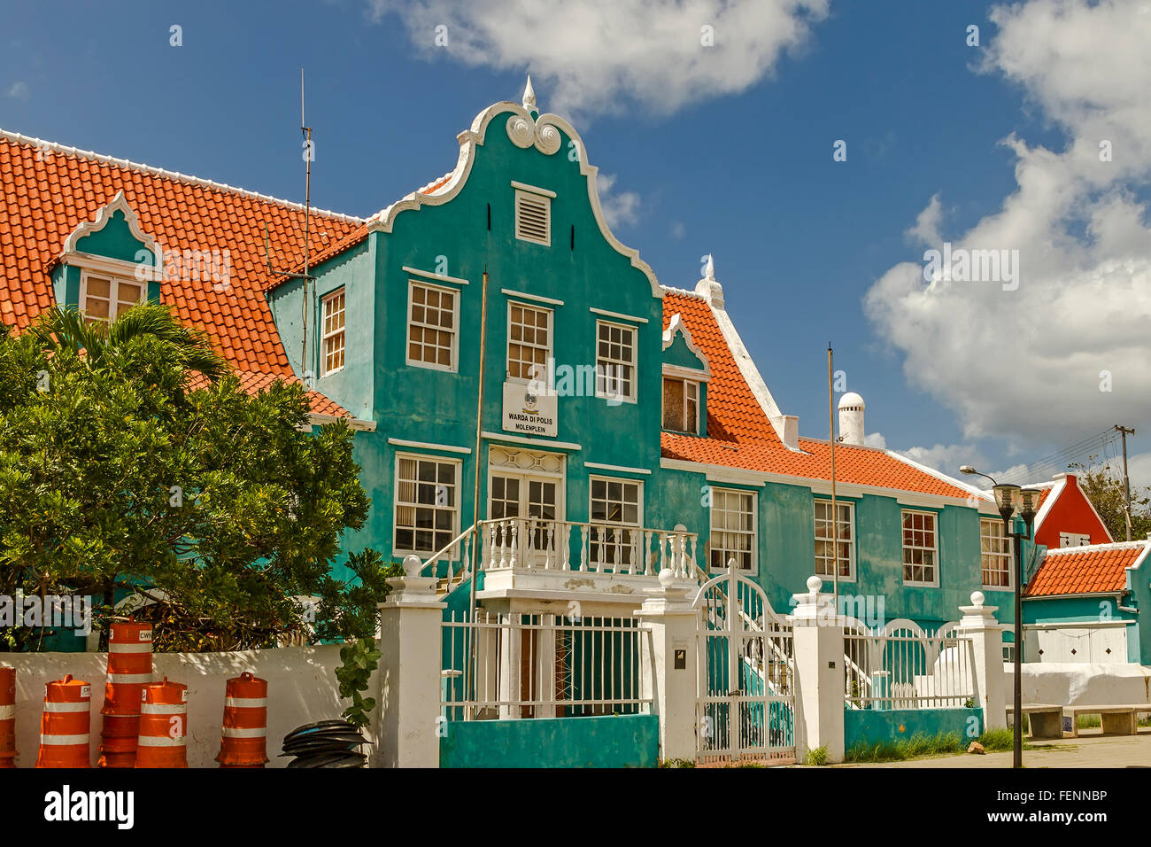 Colourful Police Station Willemstad Curacao Stock Photo - Alamy