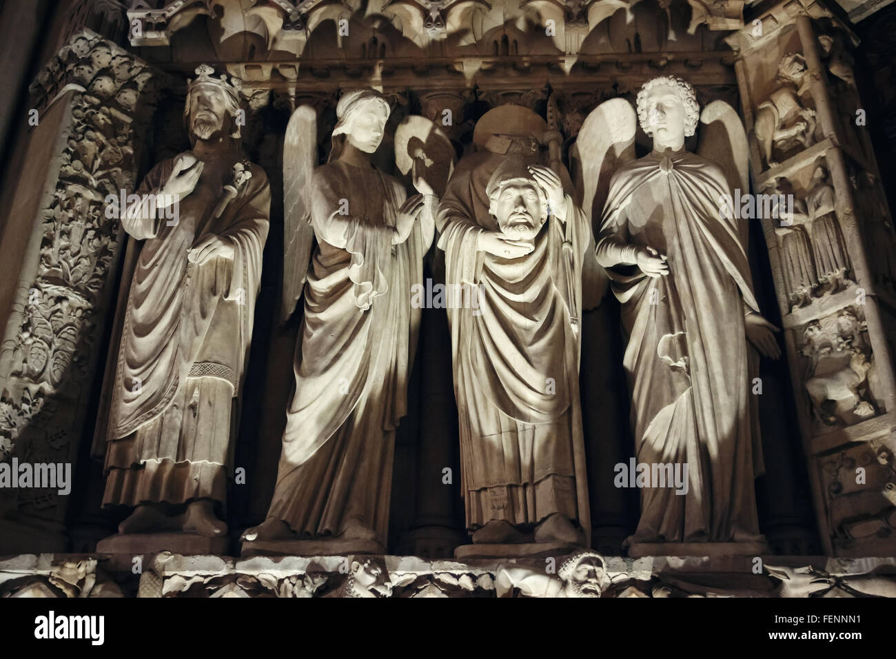 Gothic Background with Chimeras. Sculptures and Architecture Details of ...