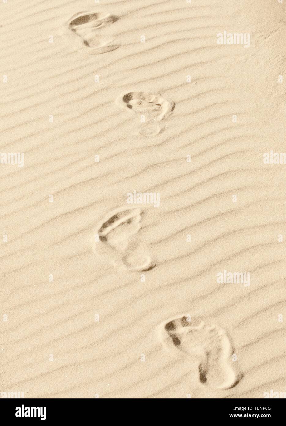 Footprints in sand Stock Photo - Alamy