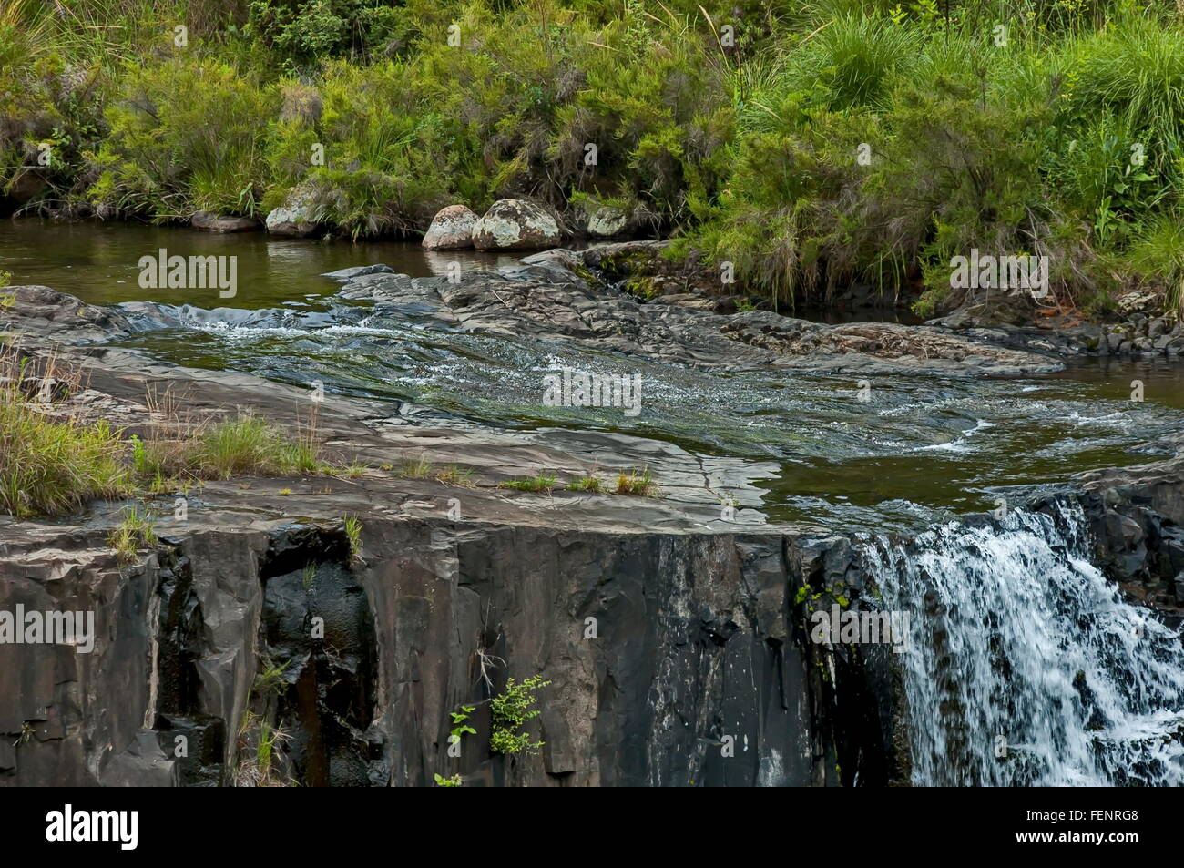 Upper part of Sterkspruit waterfall, KwaZulu-Natal, Drakensberg, South ...