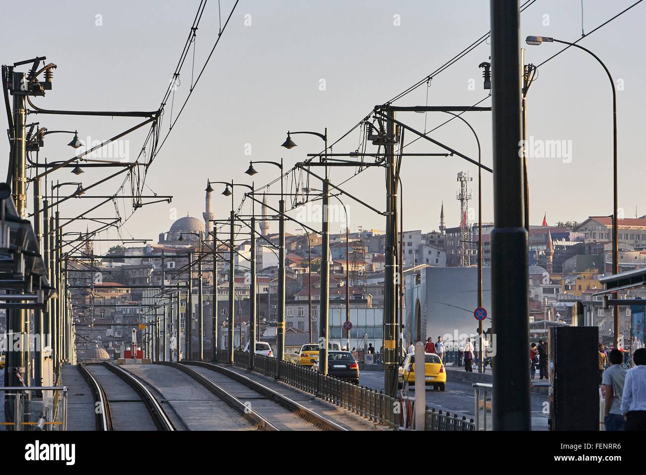 Railway track and cityscape, Istanbul,Turkey Stock Photo - Alamy