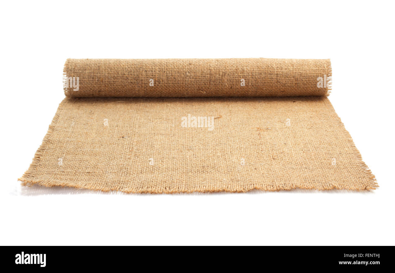 burlap hessian sacking isolated on white background Stock Photo - Alamy
