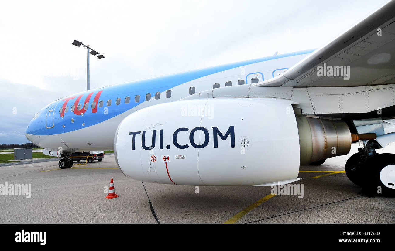 Hanover-Langenhagen, Germany. 8th Feb, 2016. A Boeing 737-800 of Tuifly ...